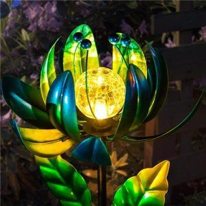 Accents | Solar Garden Lights Metal Flower Pathway Light With Led ...